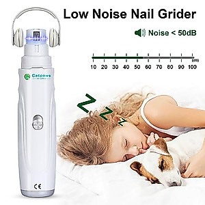 cycleacc Pet Nail Grinder for Dogs,Electric USB Rechargeable Pet Nail Trimmer Clipper Painless Soft Paws Grooming & Smoothing for Small Medium Dogs & Cats Puppy