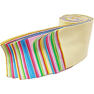 CJINZHI Jelly Rolls for Quilting, Jelly Roll Fabric, 50 Precut 3.94-Inch Roll Up Cotton Fabrics Strips with Solid Colors, Sewing Pattern Collection for DIY Craft.