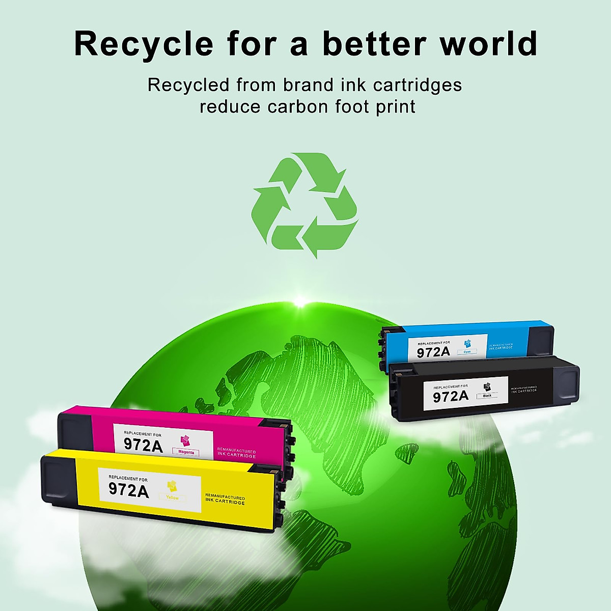 972A Ink Cartridges SAILNER Remanufactured Ink Cartridge Replacement for HP 972A 972 A Combo Pack use with PageWide Pro 477dw 577dw 452dw 577z 552dw 477dn Printer Black Cyan Magenta Yellow 972A