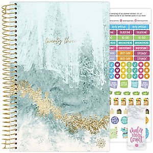 bloom daily planners 2023 Calendar Year Day Planner (January 2023 - December 2023) - 5.5” x 8.25” - Weekly/Monthly Agenda Organizer Book with Stickers & Bookmark - Crystal Blue