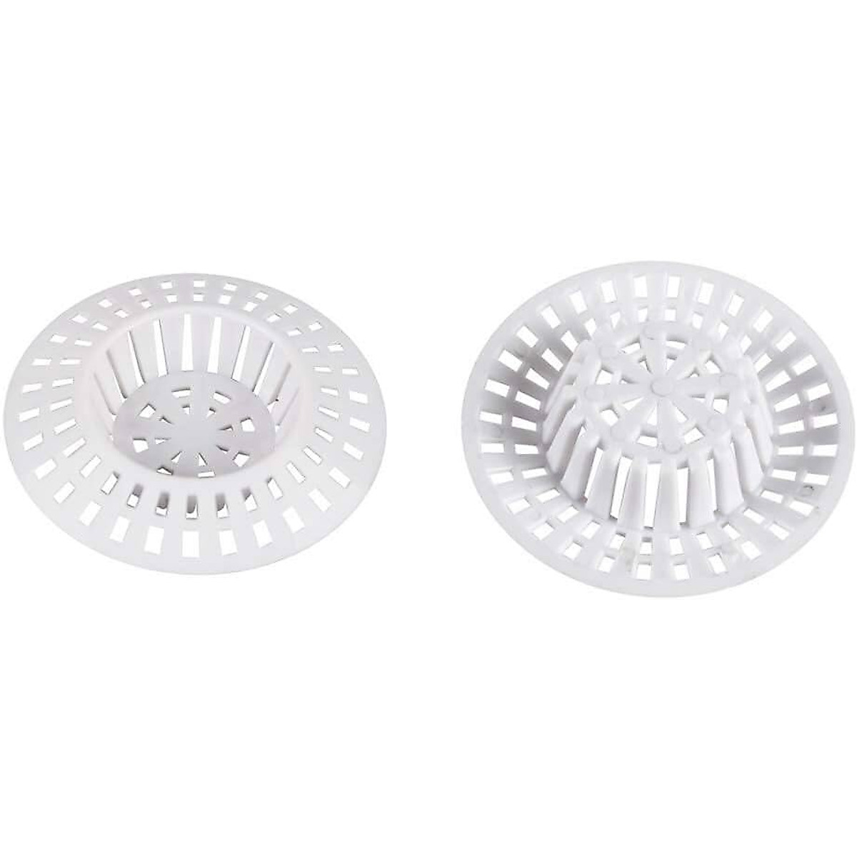 Kitchen Sink Filter Reusable Plastic Bath Sink Strainer Set 7 cm Pack of 2 White