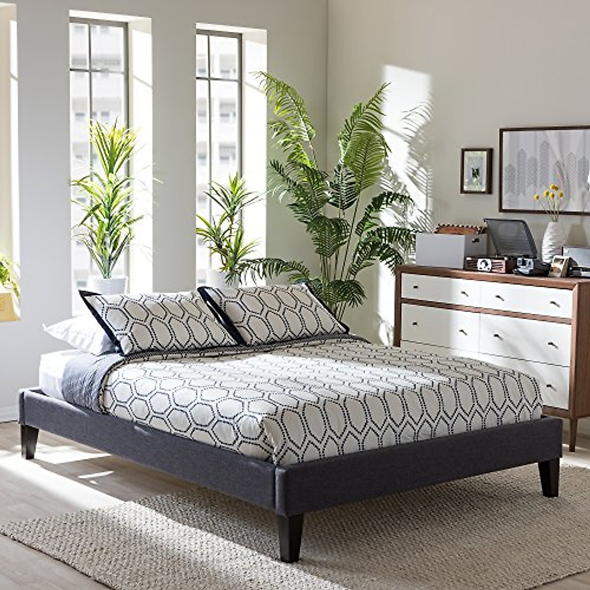 Baxton Studio 424-6991-AMZ Platform, Full, Grey