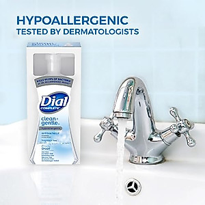 Dial Complete Clean + Gentle Antibacterial Foaming Hand Wash, Fragrance Free, 7.5 fl oz, 8 Count Case
