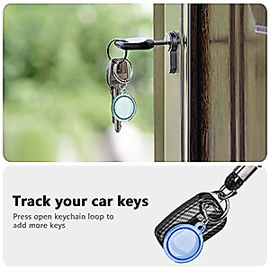 AirTags Case, AIRSPO 4 Pack Airtag Finder Protective Cover Clear TPU Waterproof Anti-Scratch Apple AirTags Holders with Keychain（Purple+Pink+Green+Blue