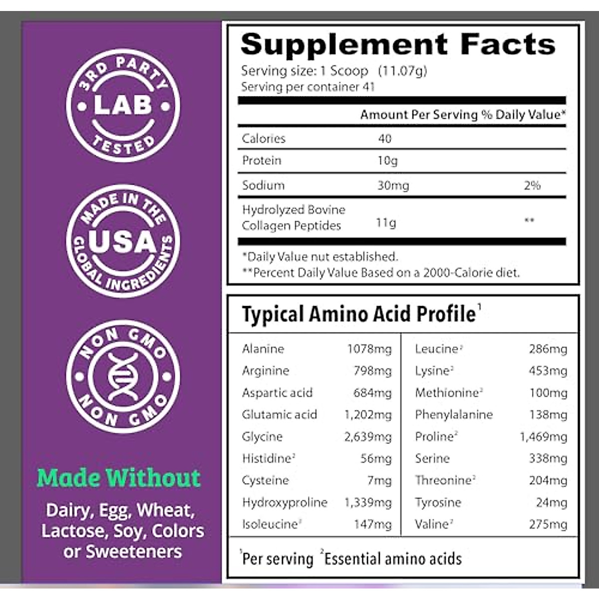 Collagen Peptides for Women & Men. Best Collagen Powder Unflavored, Hydrolyzed, Quick Dissolve, Bovine, Grass Fed, for Weight Loss, Hair Growth, Skin, Joints, Nails. Colágeno En Polvo Para Mujer