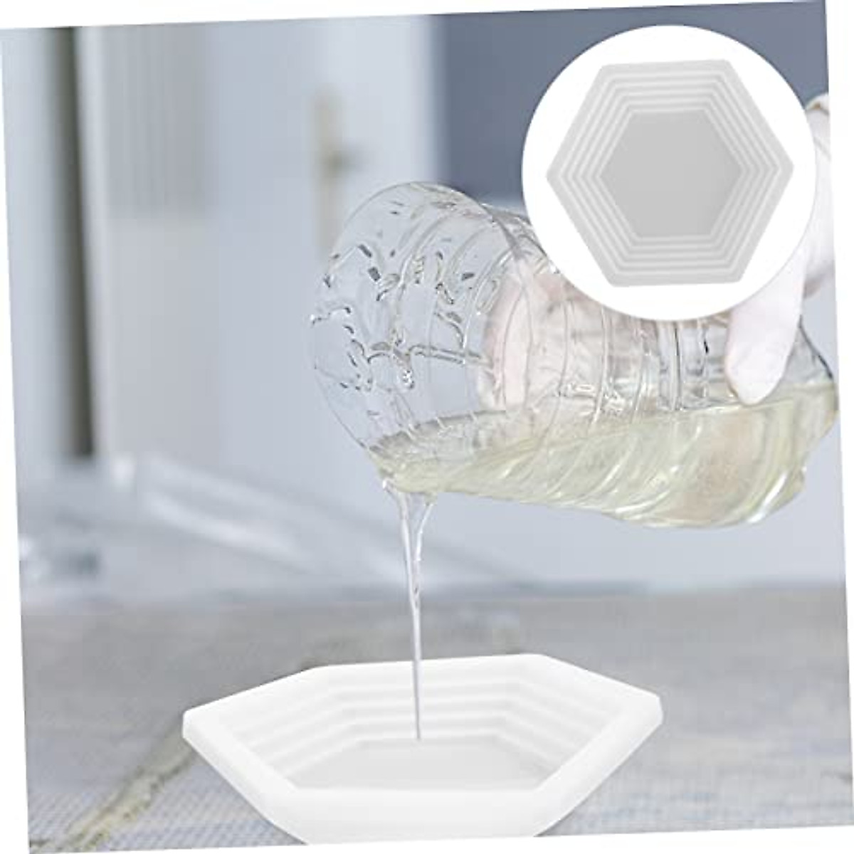 1pc Epoxy Mold Silcone Molds Ladder Tray Molds for Resin Silicone Coasters Resin Tray Soap Dish Handmade Craft Mould White Silica Gel Manual Resin Bowl Ornament Tray