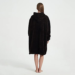 COLOOR FOL Black Wearable Blanket for Men Women Big Hooded Blankets Adults Oversized Sweatshirt Hoodie Rob