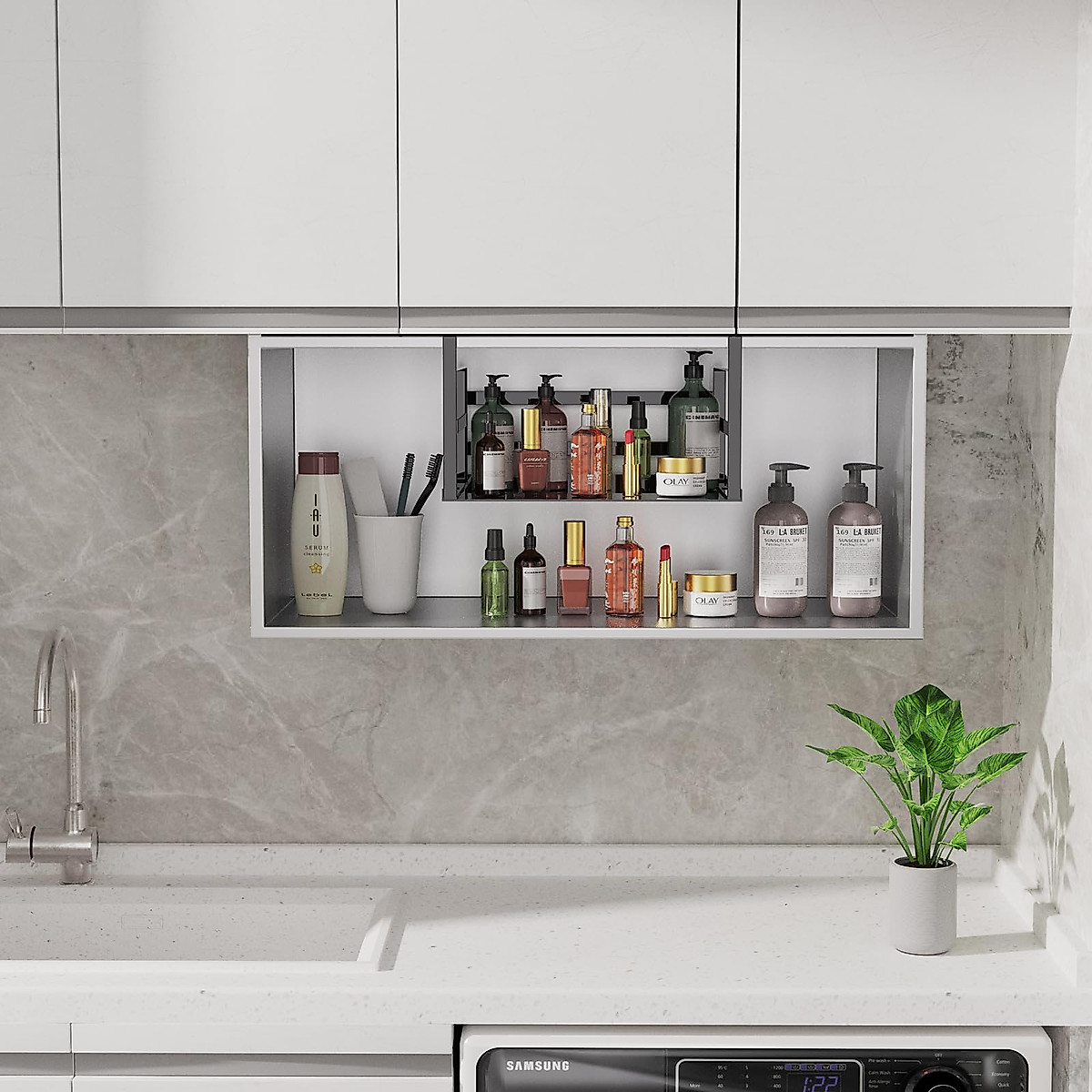 PEKGRIL 2 Pack Under Shelf Basket, Black Undershelf Storage Basket, Heavy Duty Slide-in Hanging Storage Basket, Metal Under Cabinet Organizer for Kitchen, Pantry, Desk, Bookshelf, Cabinet