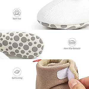 Neband Baby Girls Booties Toddler Boys Shoes Soft Sole Baby Snow Boots Infant Crib Walking Shoes, 0-18Months