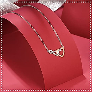 Shonyin Friendship Necklace for Women Infinity Heart Pendant BFF Necklace Jewelry Gifts for Teen Girls Sister Bestie Best Friend
