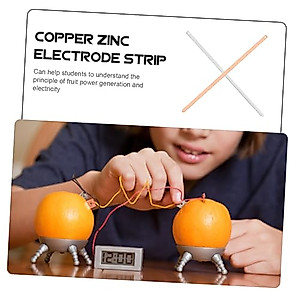 TEHAUX 1 Set Power Generation Materials an Fittings Zinc Tablets Electrode Strip Battery Experiment Materials Anode for Zinc Plating DIY Fruit Battery Materials Experiment Supplies Copper