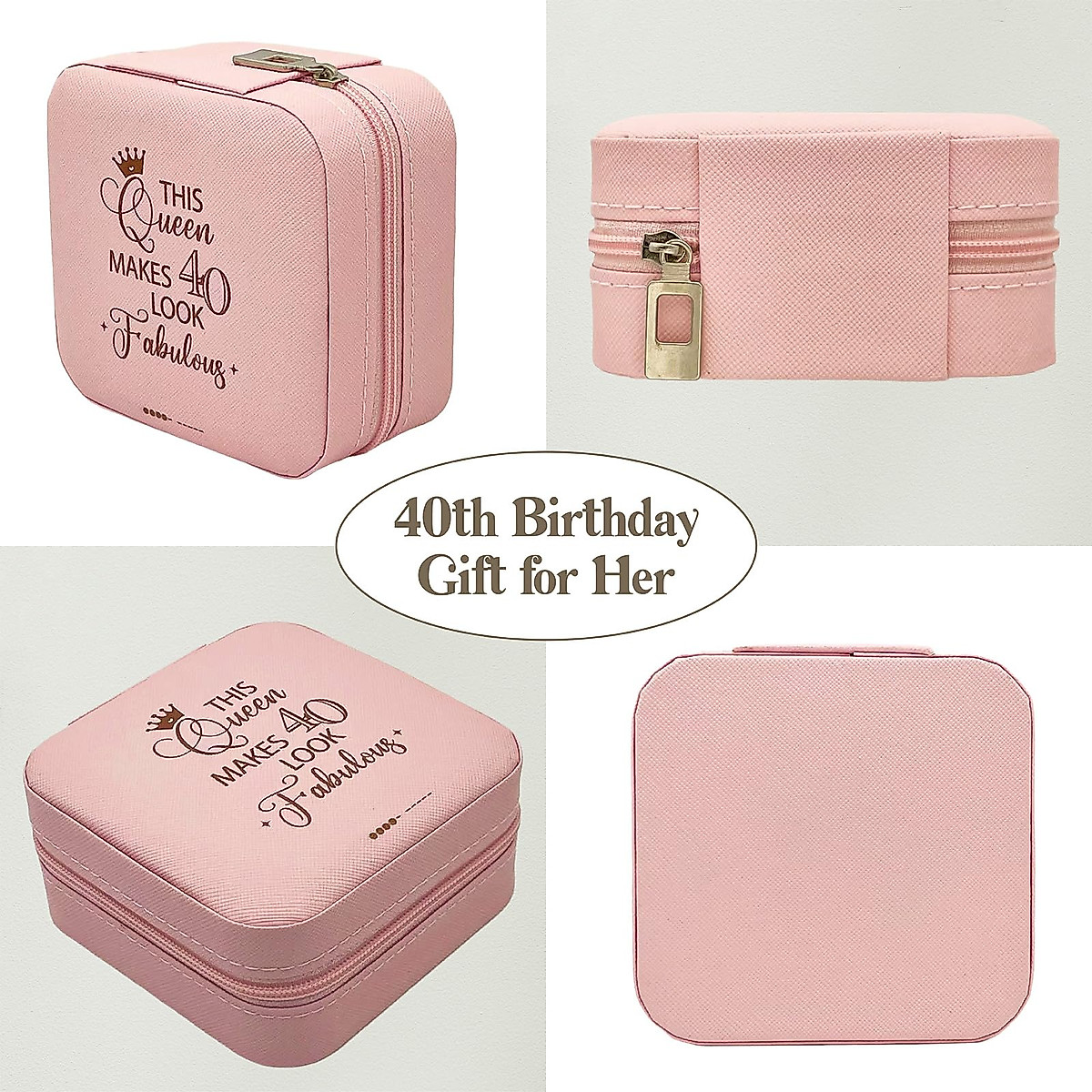 40th Birthday Gift for Women, 40th Birthday Jewelry Mini Storage Box with Refillable Perfume Bottle, Gift for 40 Year Old Female, 40th Bday Gift, 40 & Fabulous Gift, 40th Birthday Items