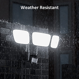 NOVOSTELLA 45W Smart Security Light Outdoor, Tunable White Motion Sensor 4200LM 2700K-6500K WiFi LED Flood Lights Exterior Waterproof Alexa Floodlight Outside Spotlight for Backyard Yard 3 Head Black