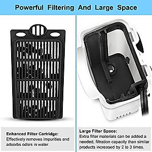 DaToo Aquarium Power Filter in-Tank Ultra Silent Small Fish Tank Filter 3W for Aquarium 1 to 10 Gallon Tank, 1 Yr Warranty