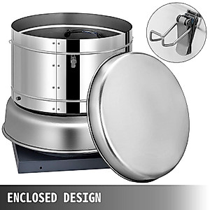 VEVOR 2400 CFM Roof Fan Up-blast Restaurant Exhaust Fan High Speed Direct Drive Up-blast Exhaust Fan 250W