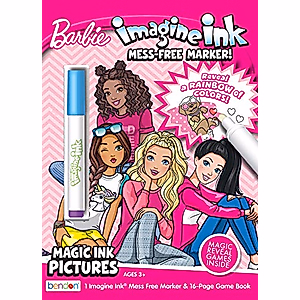 Bendon Barbie Mattel 16 Page Imagine Ink Coloring Book with 1 Mess Free Marker 49749