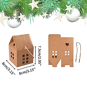 HAN SHENG 30 Pcs House Shaped Candy Boxes Kraft Paper Gift Boxes Wedding Favor Boxes Candy Storage Boxes Packing Boxes Decoration for Wedding Christmas Birthday Party Ornament Container