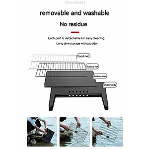 All-in-One Portable Folding BBQ Grill Set for Family Picnic - Food-Grade Material, Thickened Grill Net, Large Carbon Tank Capacity