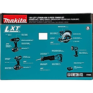 Makita XT505 18V LXT® Lithium-Ion Cordless 5-Pc. Combo Kit (3.0Ah)