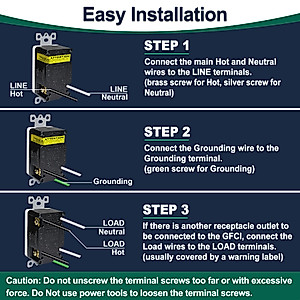 BESTTEN 10 Pack 15 Amp GFCI Outlet, GFI Receptacle Outlet with LED Indicator, Ground Fault Circuit Interrupter, Non-Tamper-Resistant, Wallplate Included, ETL Certified, White