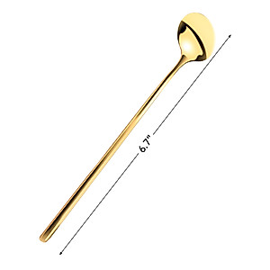 Coffee Spoons, Espresso Spoons, Small Coffee Spoons Set, 4 PCS 6.7 Inches Stainless Steel Bar Spoons, Gold