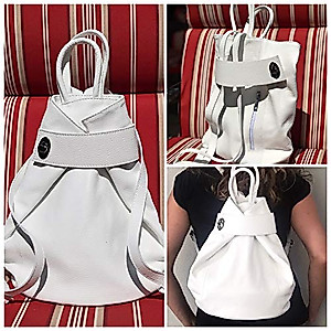 LaGaksta Stella Convertible Leather Backpack Purse – Casual Travel Tote Bag White