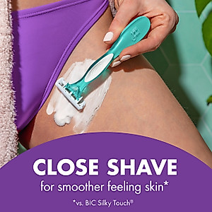 BIC Soleil Escape Women's Disposable 4-Blade Razors, Bikini Line Razor with Lavender & Eucalyptus Scented Handles, 12-Pack