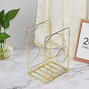Metal Gold Bookends,Beautiful, Not Rusty, 5.3 in × 3.9 in × 7.6 in The Metal Book Ends is a Good Choice for Organizing Your Desk (Gold Circle)
