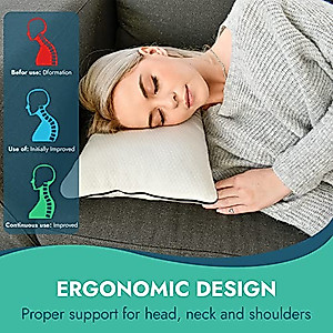 Holey Pillows Ergonomic Firm Memory Foam Ear Pillow with Ear Hole | 50x30cm | for Side Sleepers, Ear Pain & Post-Piercing Relief | Ideal for Chondrodermatitis CNH | Firm Support