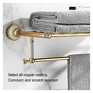 Towel BAR Rack Towel Rail for Bathroom,All Copper European Hand Towel Holder,Jade Bath Towel Rail,Bathroom Hardware Bathroom Rack Towel Bar/Towel Rack (Color : Double Rod, Size : Christmas Reindeer