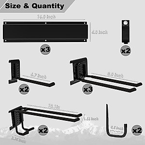 LOKMON Garage Tool Organizer Wall Mount 48 Inch Garden Yard Tool Organizer Adjustable Tool Hangers Wall Shovel Holder 3 Rails & 9 Hooks Heavy Duty Tool Rack - 330lbs Max Load