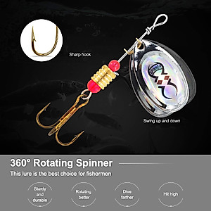 16PCS Fishing Lures,Spinner Baits Lures,Fishing Gifts for Men, Bass Fishing Baits for Freshwater Saltwater,Portable Tackle Bag Included