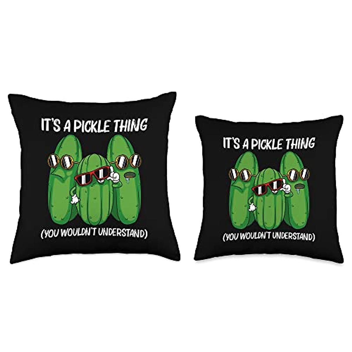 Funny Pickle Gift Pickle Lover Stuff & Accessories Cool Design for Men Women Pickle Food Cucumber Lover Throw Pillow, 18x18, Multicolor