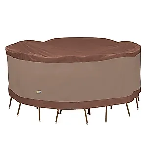 Duck Covers Ultimate Water-Resistant 96 Inch Round Patio Table & Chair Set Cover, Outdoor Table Cover