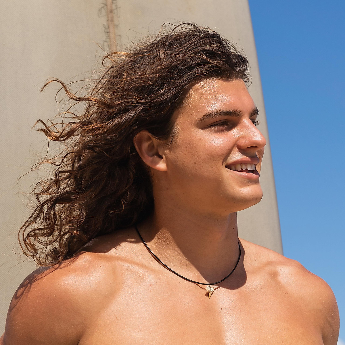 Natural Shark Tooth Necklace for Boys, Genuine Fossil Shark Teeth Jewelry for Men, Cool Beach Necklaces for Teen Girls, Beachy Surfer Necklace for Women