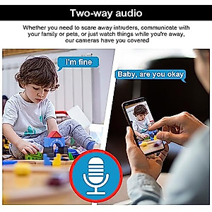 WiFi Camera Indoor Security Camera 2K 5GHz & 2.4GHz 360°Wireless WiFi Cameras for Baby/Elder/Dog/Pet Motion Detection, Audible Alarm, Easy Installation, Compatible with Alexa (1Pcs)