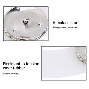 Drum Cymbals Hi Hat Tambourine Stainless Steel and Rubber Hi Hat Tambourine with Two Color for Drum Set Performance(Silver)
