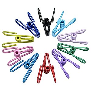 Chip Clips, 30 Pcs 2 Inch 10 Different Random Colors Utility Metal Clips PVC-Coated High Elasticity Good Persistence for Clothespins Paper Clips Food Clips Bag Clips Clothes Pins(Mixed Colors 30pcs)