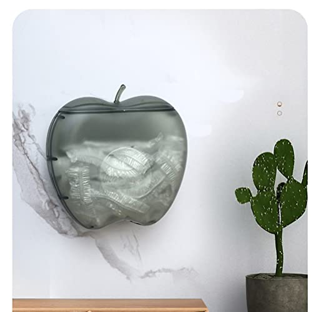 SAMTN Disposable Clingfilm Storage Box, Plastic Wrap Storage Box with Lid, Wall mounted Food Cling Film Container (black)