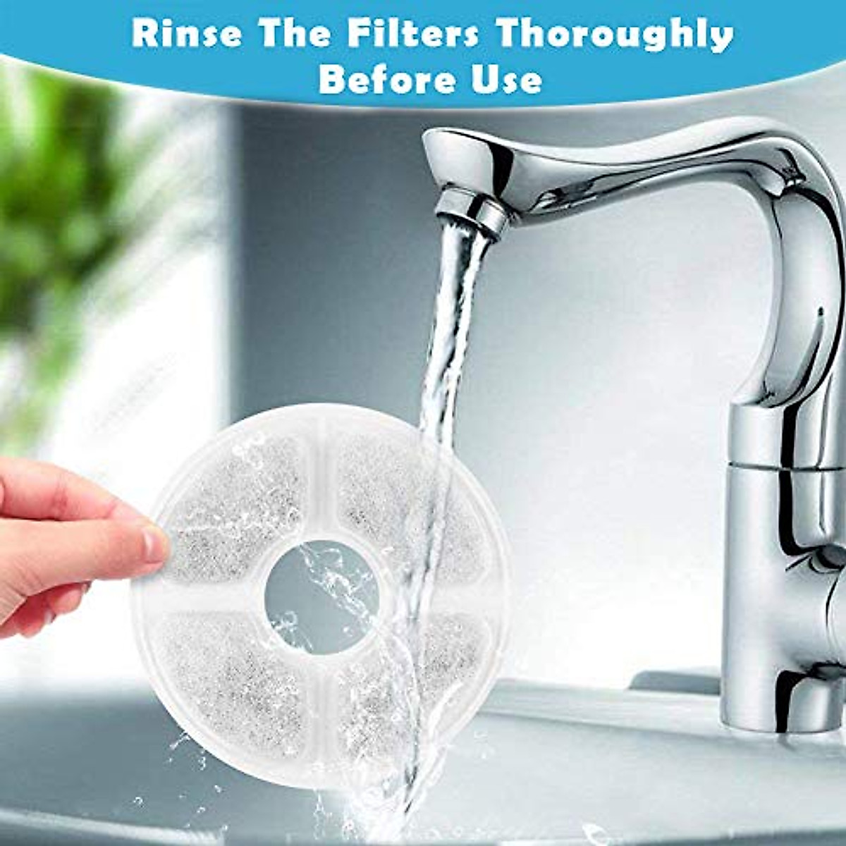 PK.ZTopia 12-Pack Cat Water Fountain Filters, Replacement Filters Cat Fountain, Pet Fountain Filters for 84oz/2.5L Automatic Pet Fountain Cat Water Fountain Dog Water Dispenser