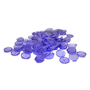MADE IN THE USA 100 Pack Small Plastic Containers with Attached Clamshell Lids for Makeup Samples, Skincare Testers, Lab Work, Beads, Seeds, Jewelry, Coins, Travel (Transparent Purple, 1/20 (0.05 oz)