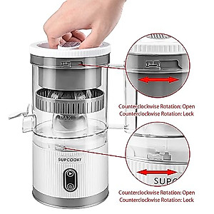 Electric Citrus Juicer - USB Rechargeable Juicer with Cleaning Brush, Orange Lime Lemon Grapefruit Juicer Squeezer, Easy to Clean Portable Juicer Machine