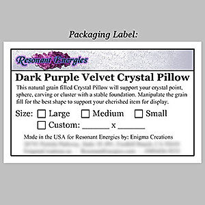 Resonant Energies 5.5 Inch Large Dark Purple Velvet Crystal Pillow Sphere or Point Display Stand, Square, CPV2L