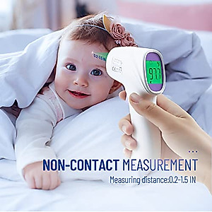 GoodBaby No-Touch Digital Forehead Thermometer, Infrared Thermometer for Adults, Kids & Babies, 1 Second Measurement, Fever Alert and 35 Sets Memory, Purple