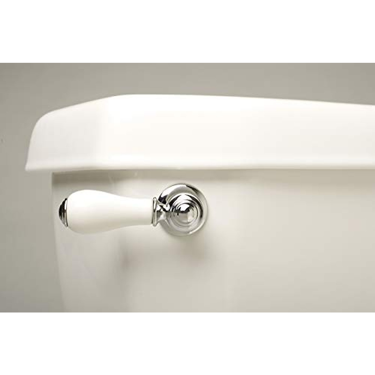 Keeney Manufacturing PP836-70PCPOL Universal Fit Toilet Handle Tank Flush Lever, Decorative Faucet Style for Front, Side, or Angle Mount, 1 set, Porcelain and Chrome