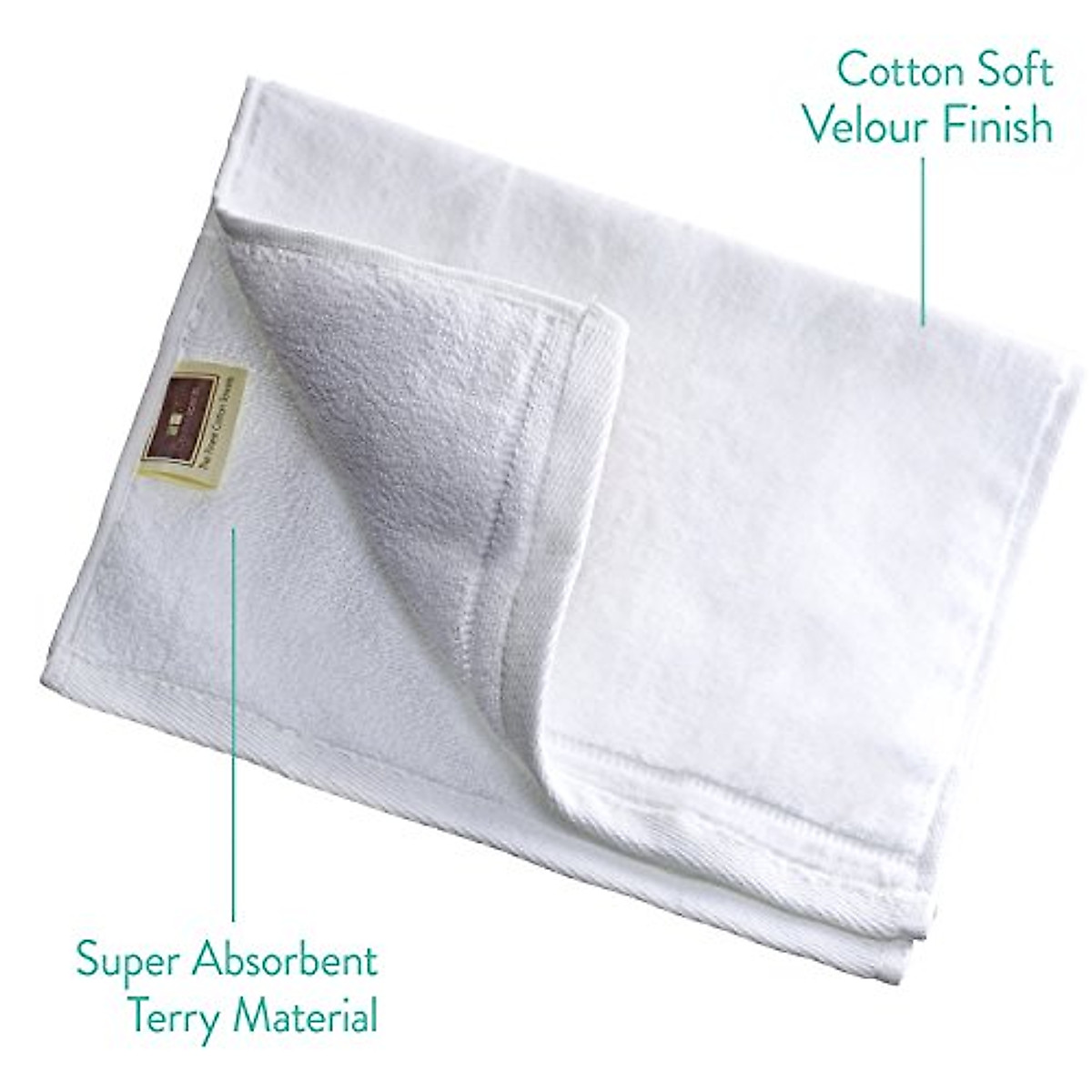 Monogrammed Towels Fingertip, Personalized Gift, 11 x 18 Inches - Set of 4- Silver Embroidered Towel - Extra Absorbent 100% Cotton- Soft Velour Finish - For Bathroom/ Kitchen/ Spa- Initial C (White)