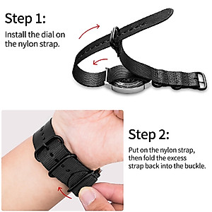 Ritche Christmas Gift 20mm Black Military Ballistic Nylon Strap With Black Heavy Buckle Bands for Omega x Swatch Moonswatch Compatible with Timex Weekender Watch Band, White Elephant Gifts, Stocking Stuffers for Men