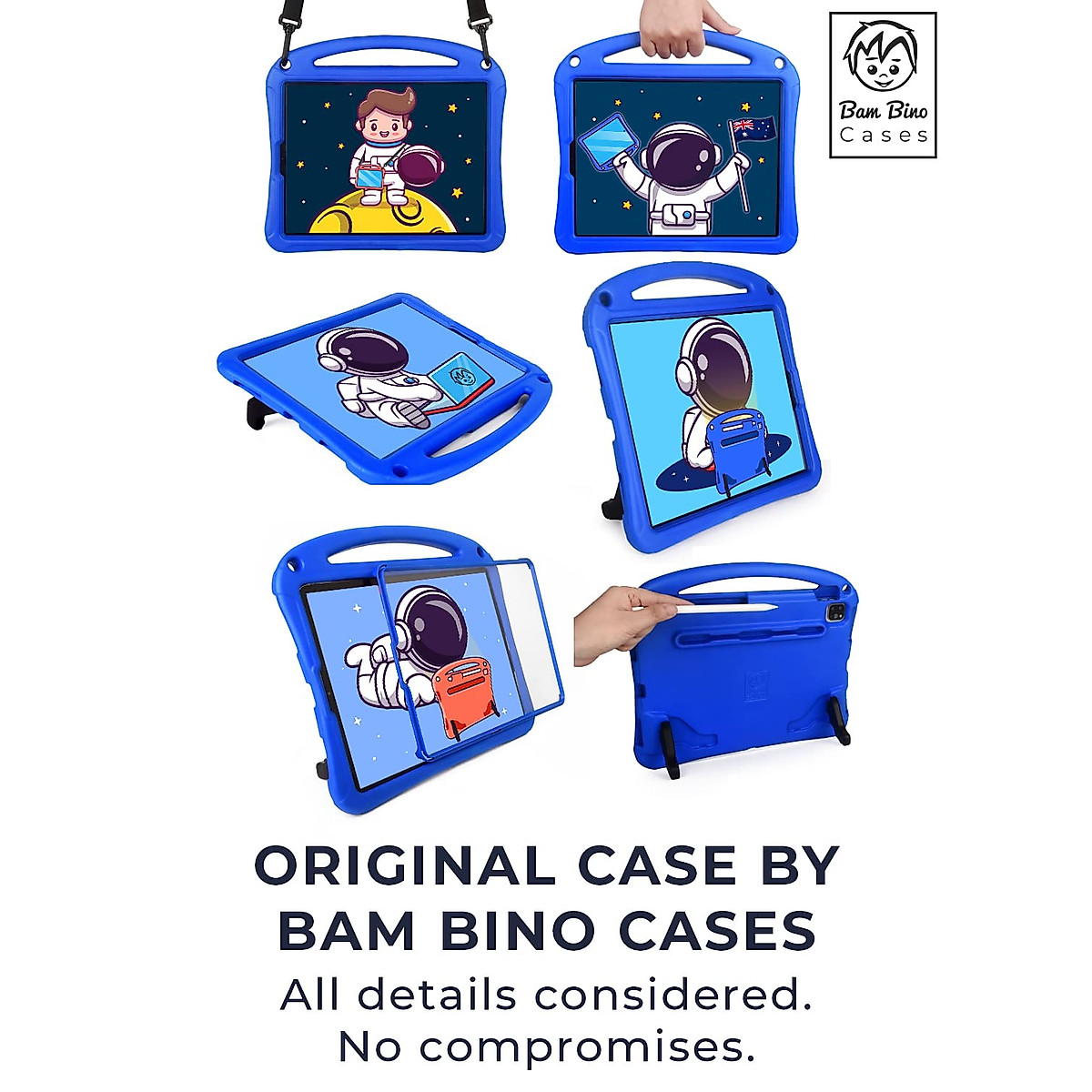 Bam Bino Space Suit - iPad 11 Pro Case, iPad Pro 11 Case for Kids, iPad Air 10.9 Case, iPad Air 5/ 4 Case, 2022 iPad Pro Case, iPad Air 4th Generation Case Kids, iPad Case Pencil Holder