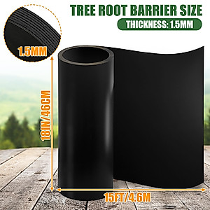 Joewuzun Tree Root Barrier 18in Root Barrier Grass Weed Barrier Bamboo Barrier Garden Edging for Landscape Edging Blocks 15ft
