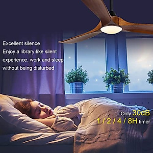 ZHUYILONG 60 Inch Ceiling Fans with Lights and Remote, LED Ceiling Fan with Light, Modern Indoor Outdoor Ceiling Fan for Patios Bedroom Living Room Kitchen Farmhouse (WY-038)